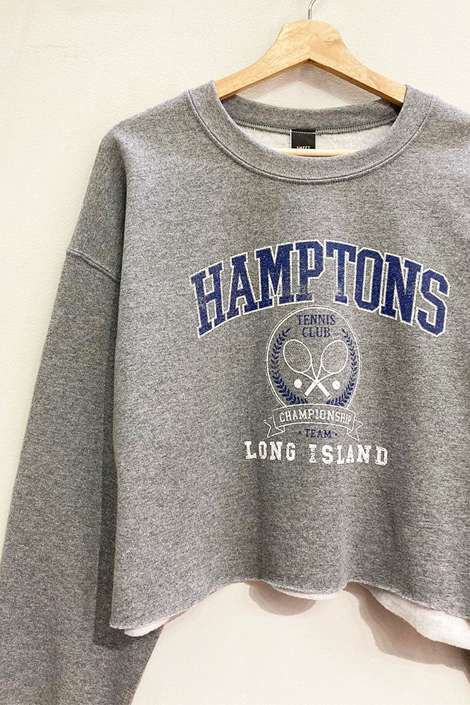 Hamptons Graphic Cropped Sweatshirts | Evercado