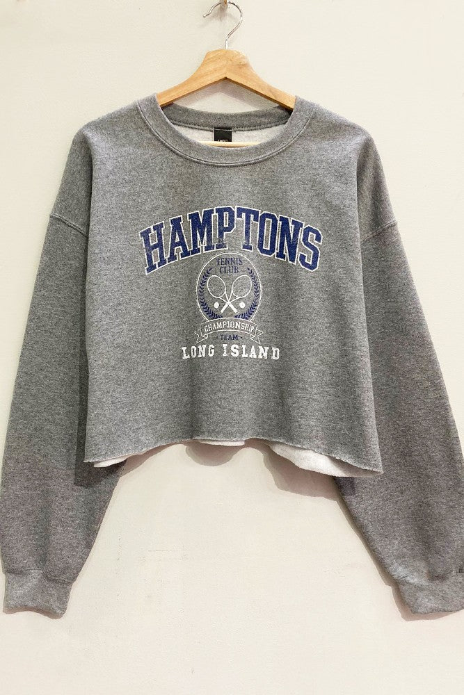 Hamptons Graphic Cropped Sweatshirts | Evercado