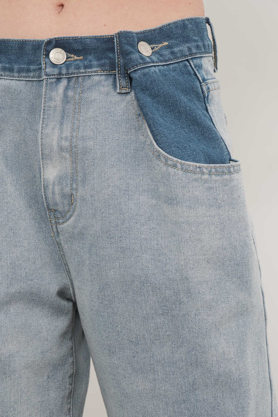 Color Block Denim Pants | Evercado