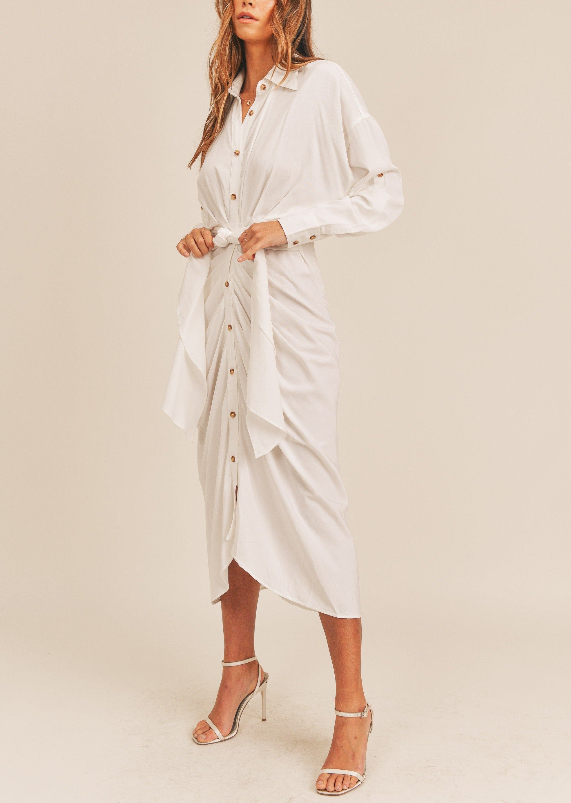 Elegant Shirt Midi Dress | Evercado