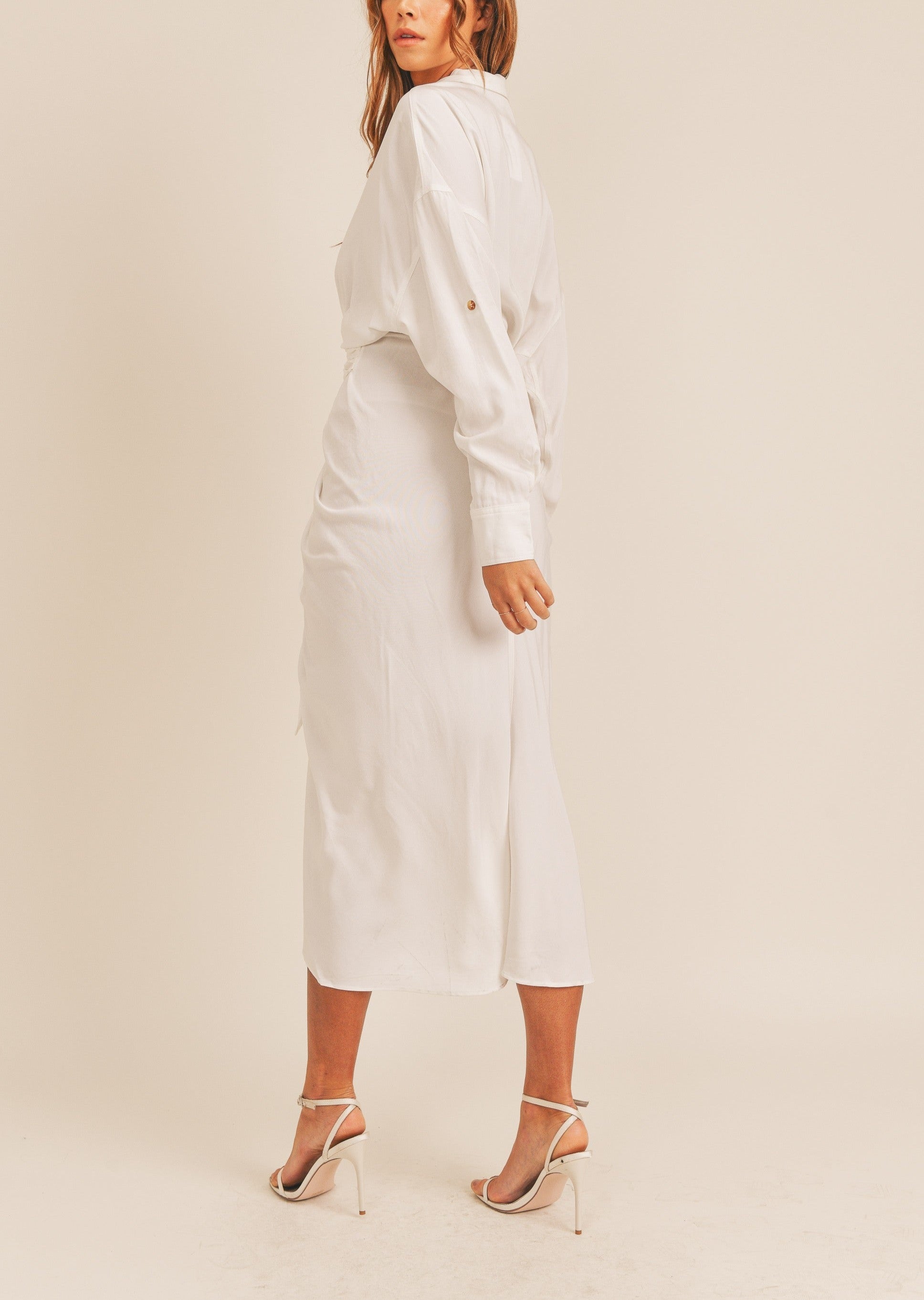 Elegant Shirt Midi Dress | Evercado